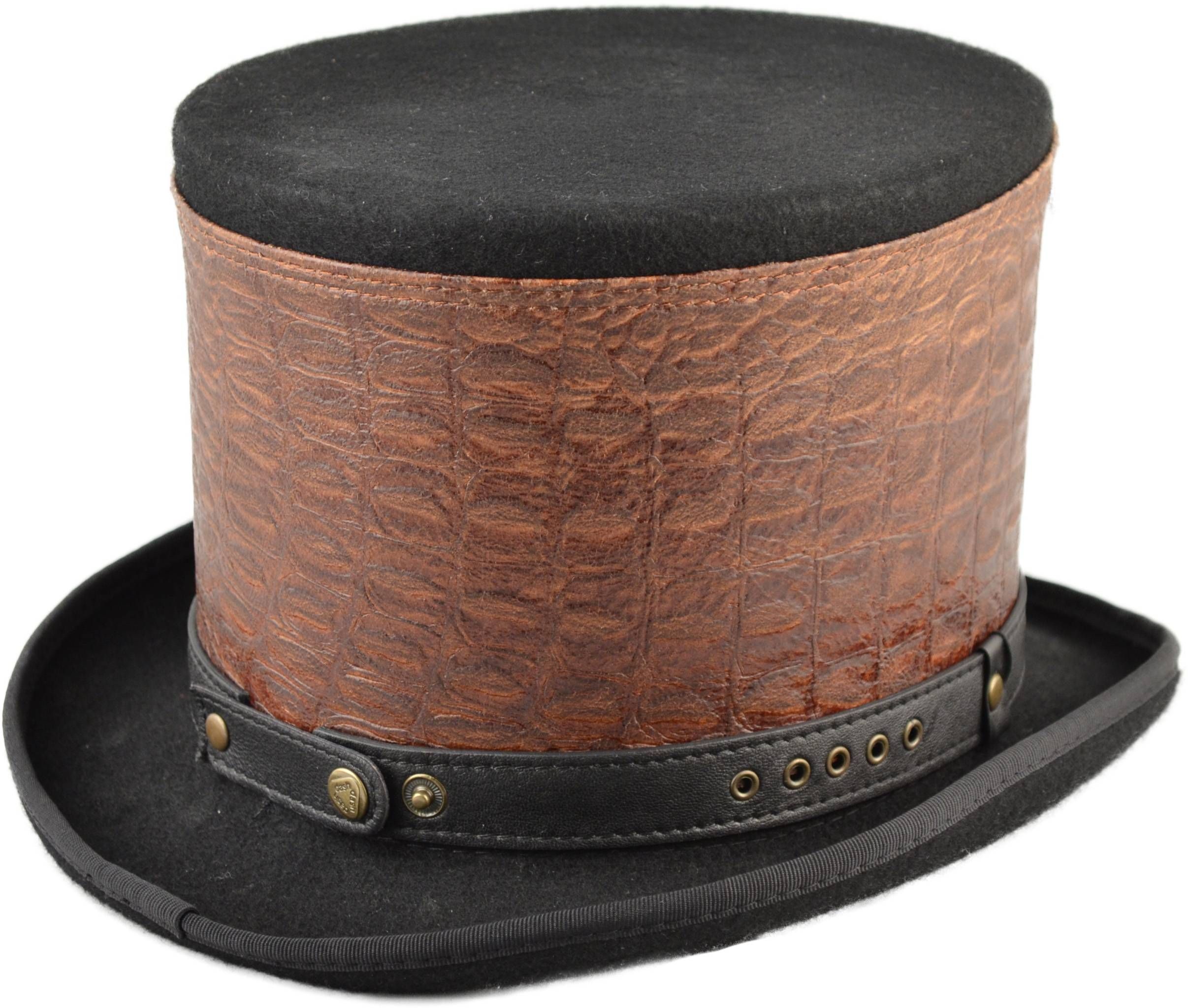Leather Strapped Topper Hat | | EA