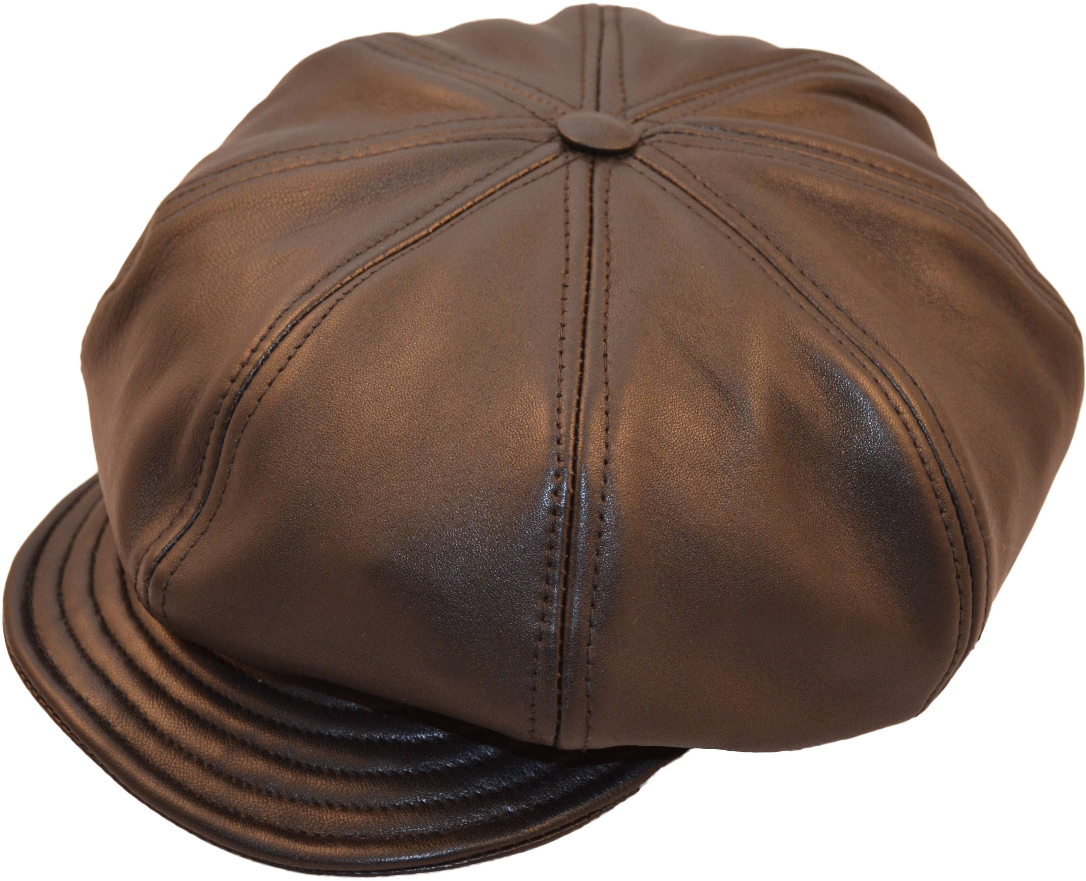 Genuine Sheep Skin Leather Newsboy Cap | | EA
